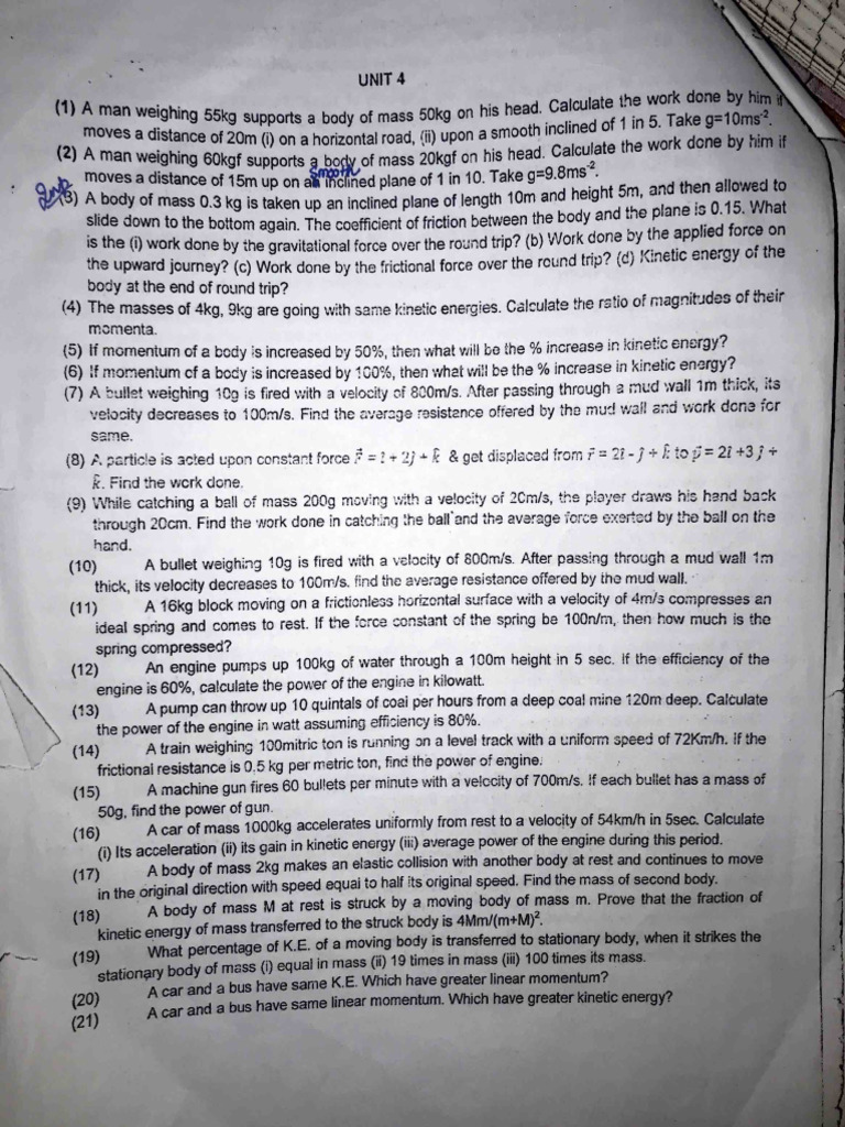 Numerical Unit 4 4 ? | PDF | Mass | Force