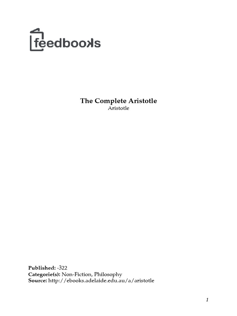 The Complete Aristotle | PDF | Aristotle | Substance Theory