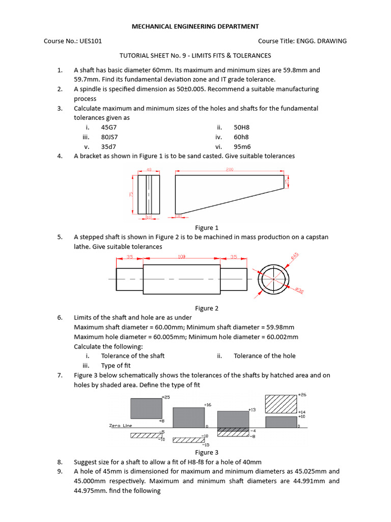Tutorial 9 Limits Fits & Tolerances | PDF