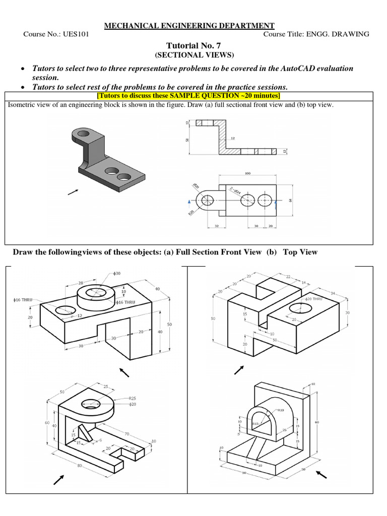 Tutorial 7-Sectional Views - Revised | PDF | Technology & Engineering