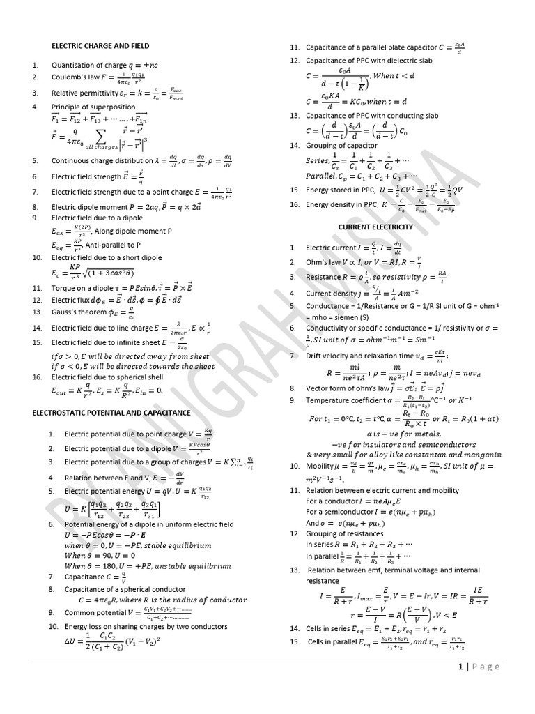 Formula and Figures XII | PDF | Capacitance | Transformer