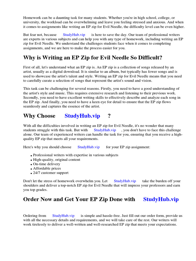 EP Zip Writing Help for Evil Needle | PDF | You Tube