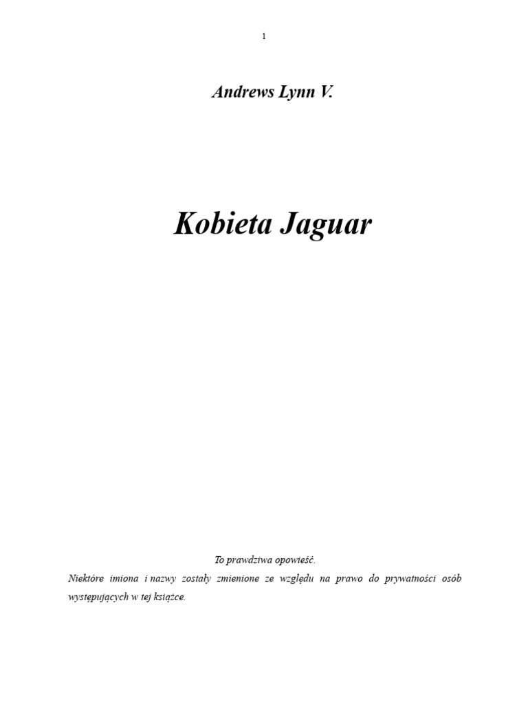 Andrews Lynn V. - Kobieta Jaguar | PDF
