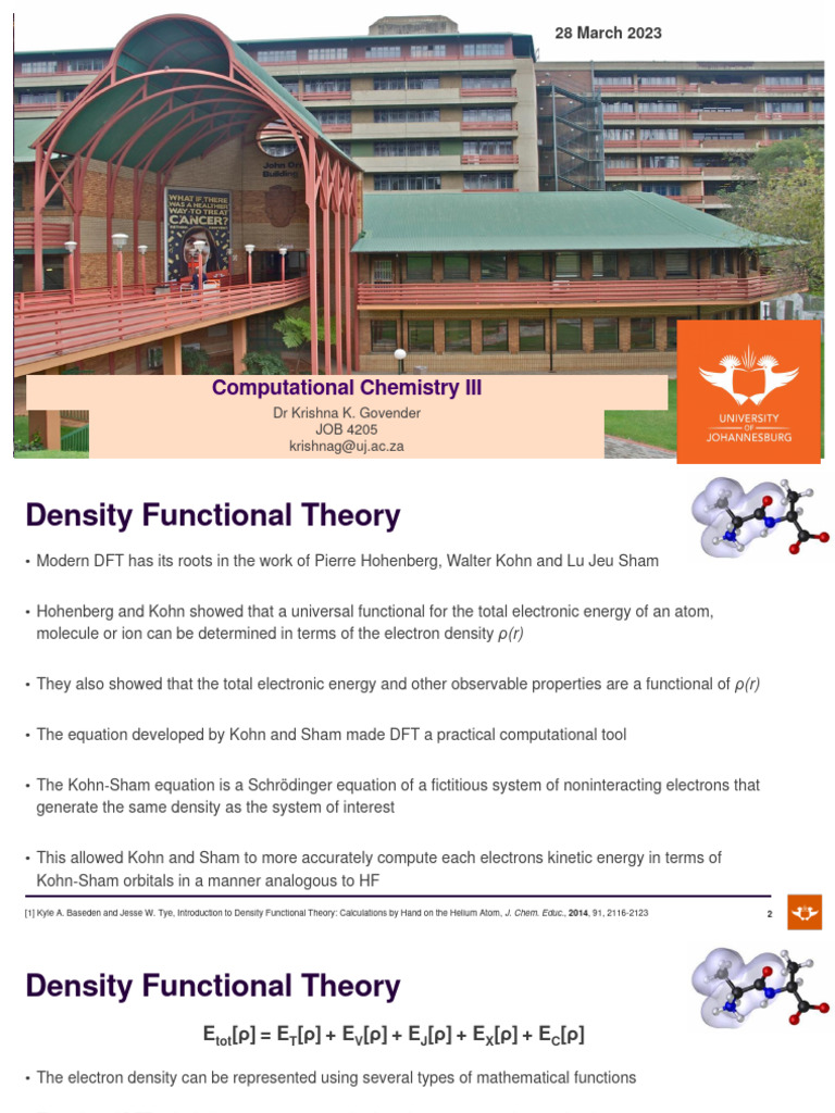 Computational Chemistry III | PDF | Density Functional Theory | Computational Chemistry
