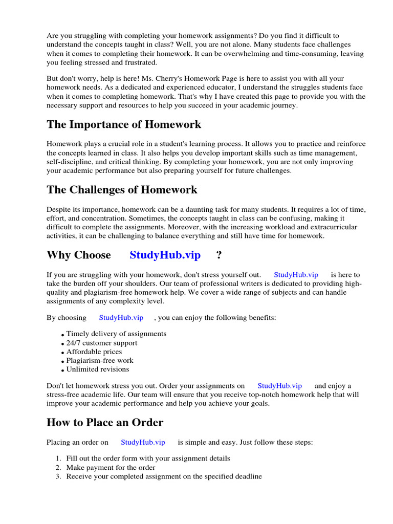 Ms Cherry Homework Page | PDF | Homework | Http Cookie