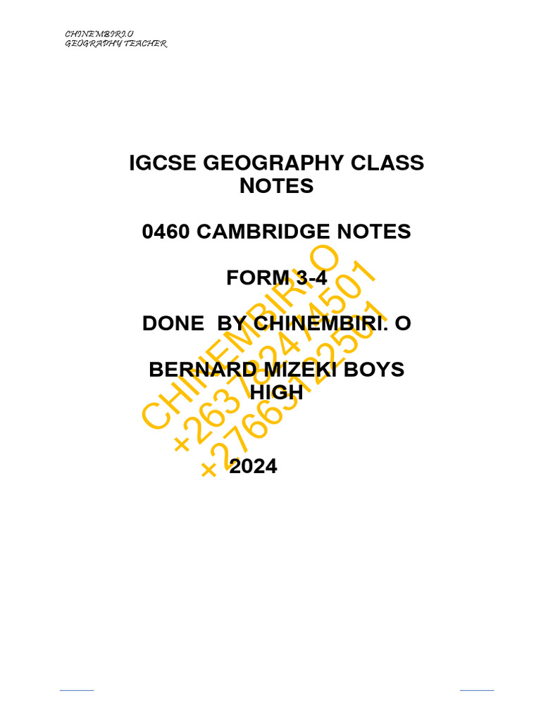 Igcse Geo Class Notes | PDF | Cost Of Living | Immigration