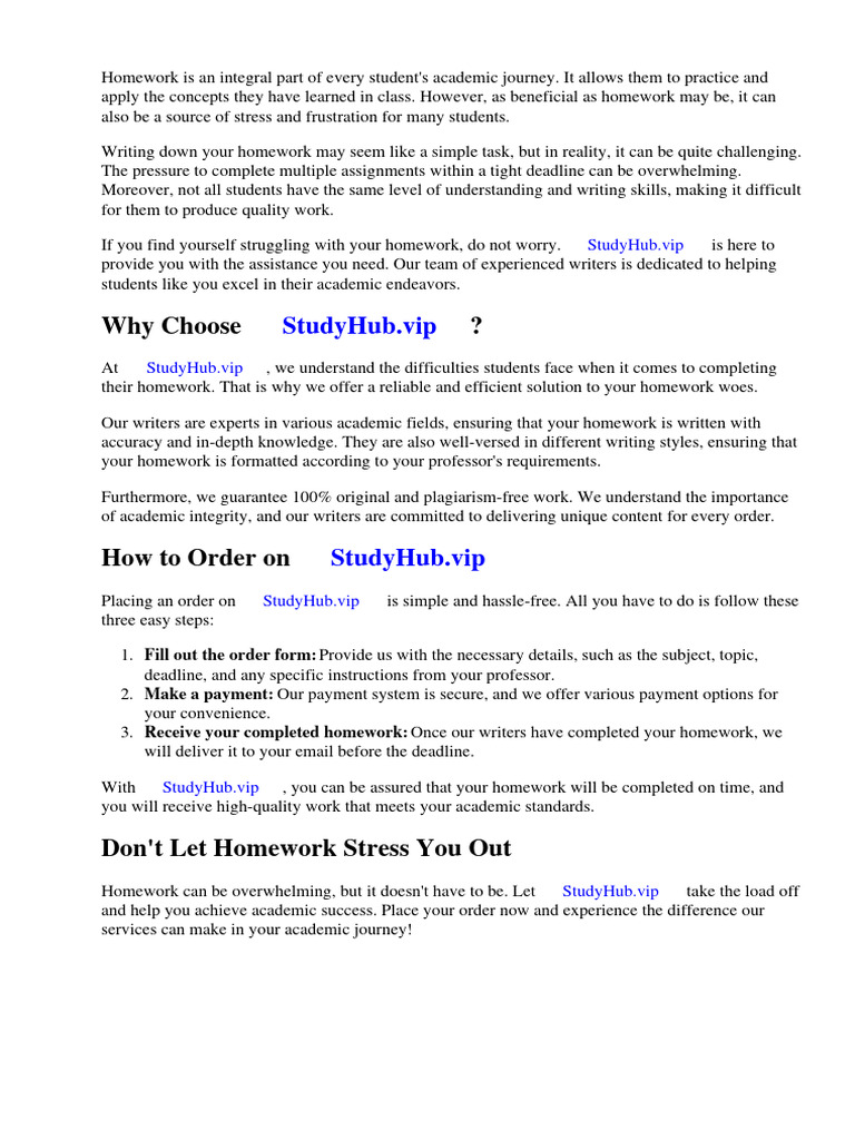 Write Down Your Homework | PDF | Homework | Teachers