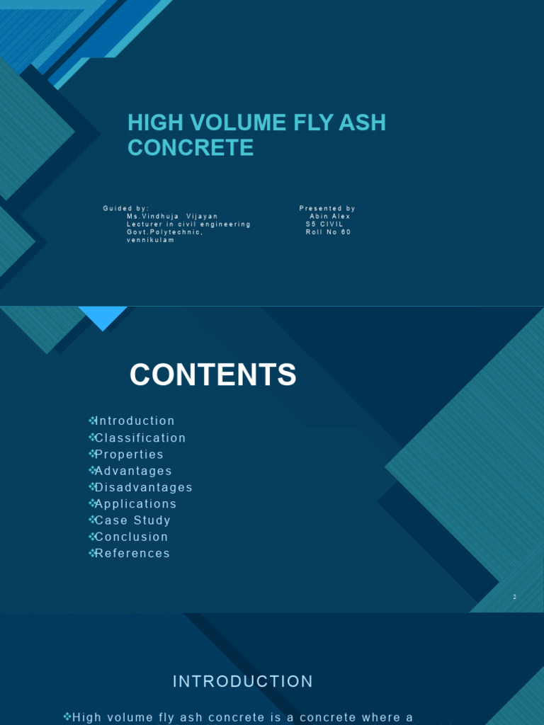 High Volume Fly Ash Concrte - PPTX New-2 | PDF | Concrete | Cement