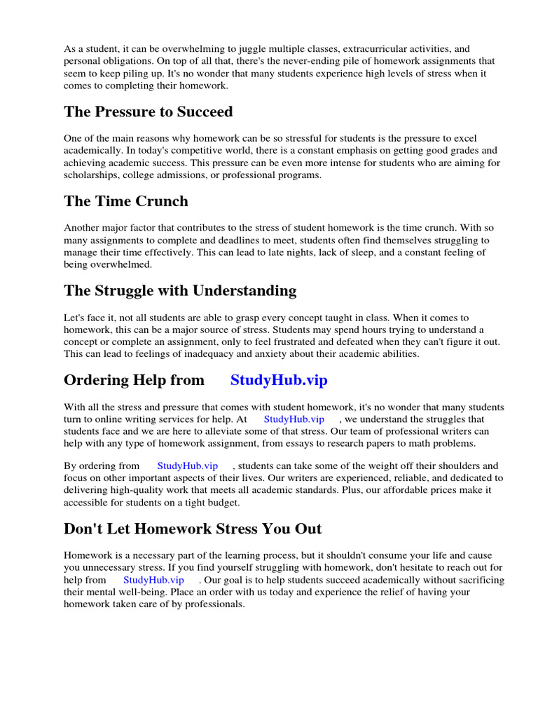 Students Homework Stress | PDF | Homework | Foot