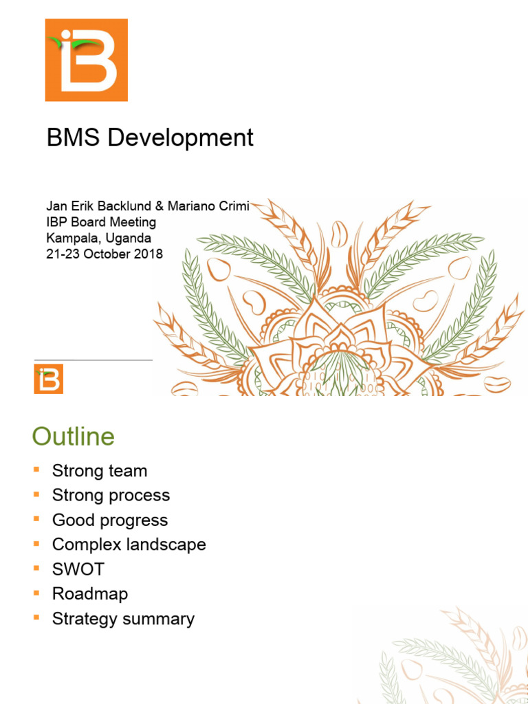BMS Development - IBP Board Meeting Uganda Oct 2018 v2.1 - MC | PDF | Software Quality ...
