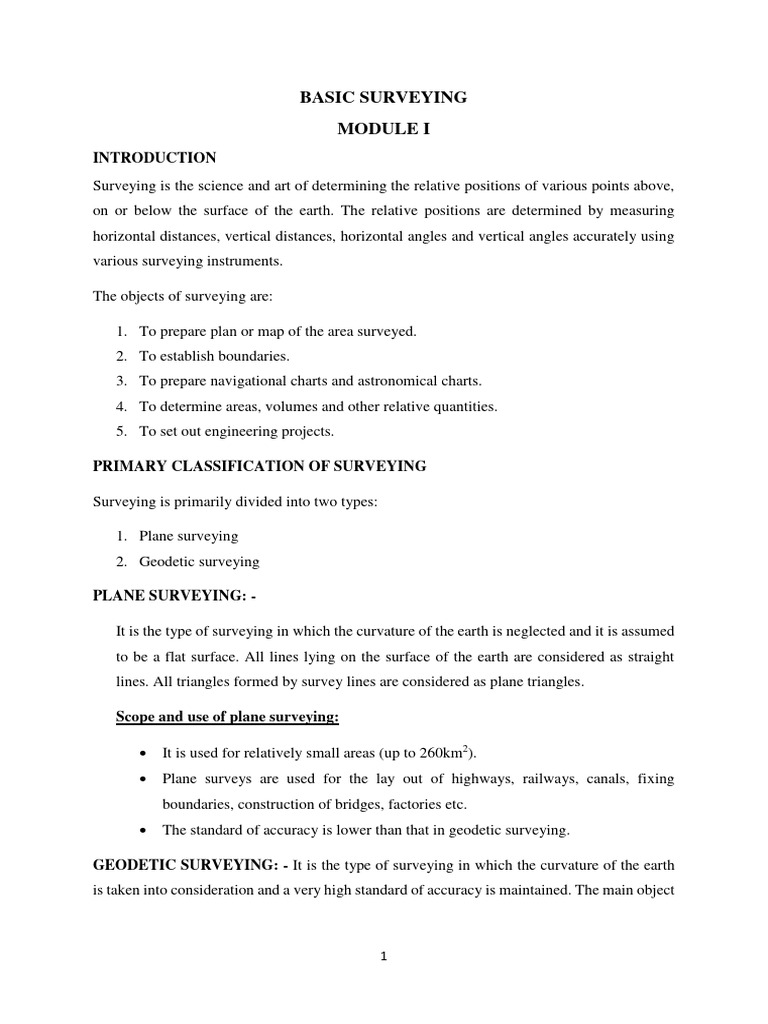 Module I Chain Surveying | PDF | Surveying | Geodesy