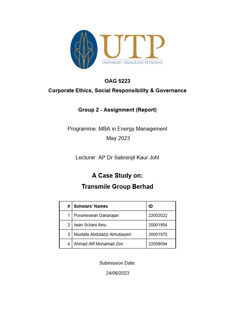 Transmile Berhad Report - Group Project | PDF | Audit | Audit Committee