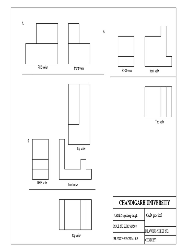 Chandigarh University: CAD Practical | PDF