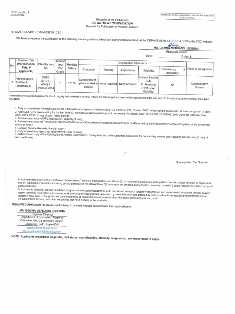 Deped Ro8 04162021 | PDF