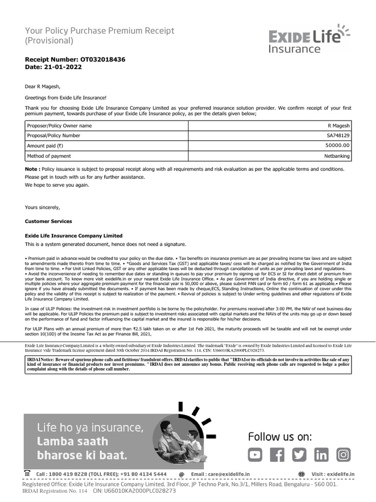 ULIP 50000 2022 Magesh | PDF | Insurance | Life Insurance ULIP 50000 2022 Magesh | PDF | Insurance | Life Insurance