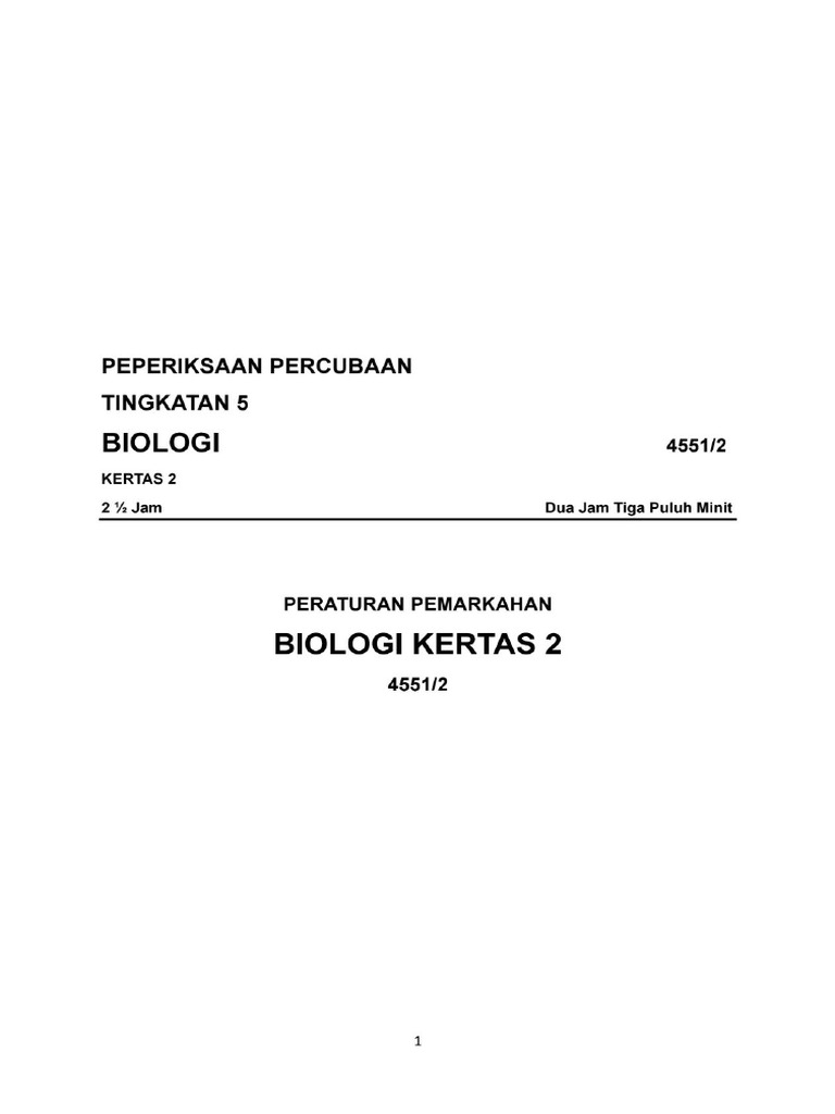 Skema Bio K2 Trial Perak 2023 | PDF