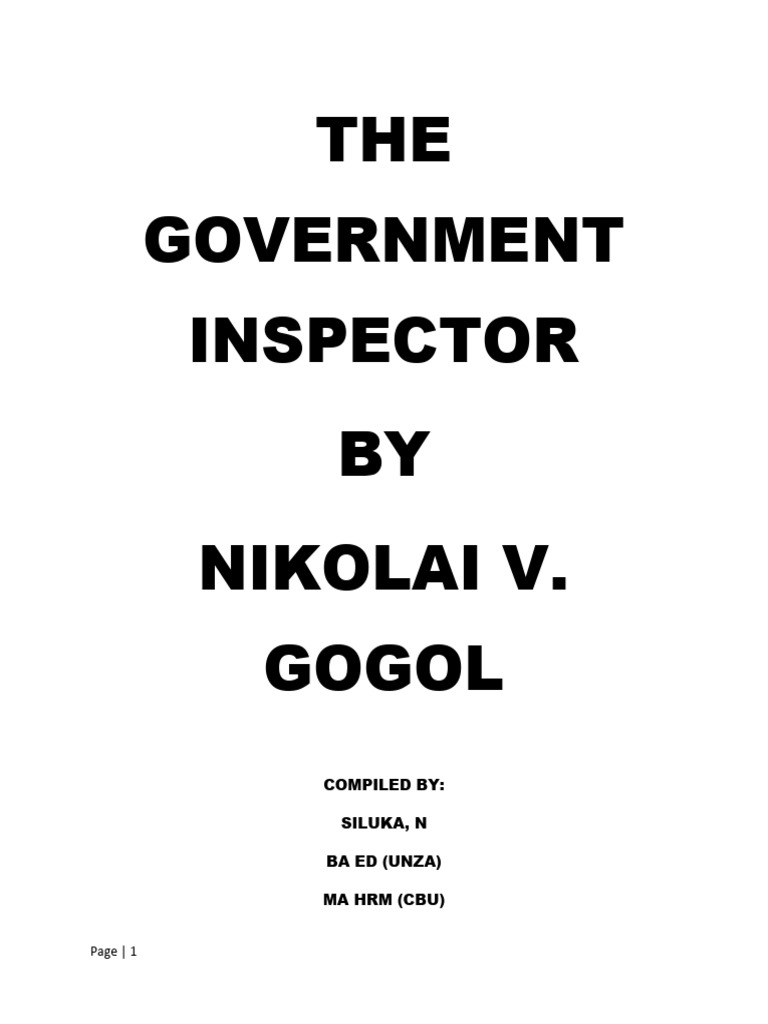 The Govt Inspector Summary - Final | PDF | Deception | Nikolai Gogol