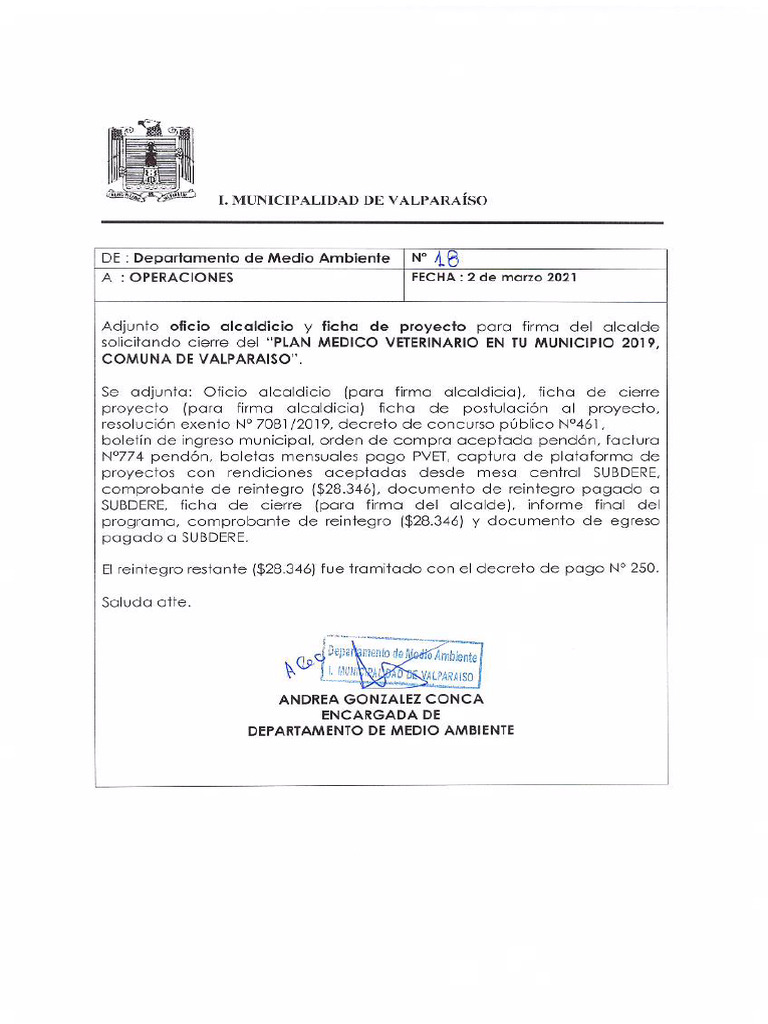 Solicitud Ficha de Cierre PVET | PDF