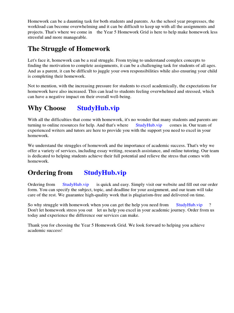 Year 5 Homework Grid | PDF | Homework | Safari (Web Browser)