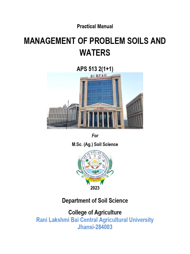 Problem Soils Management Manual | PDF | Ph | Soil