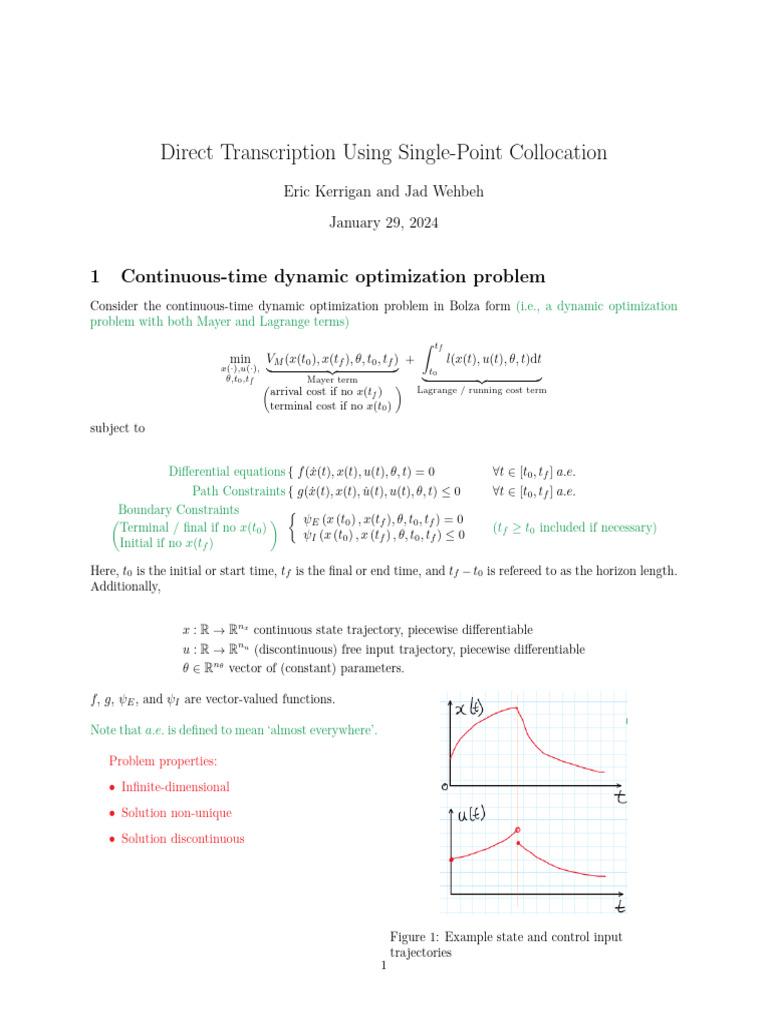 Direct Transcription Using Single Point Collocation For Students | PDF | Mathematical ...