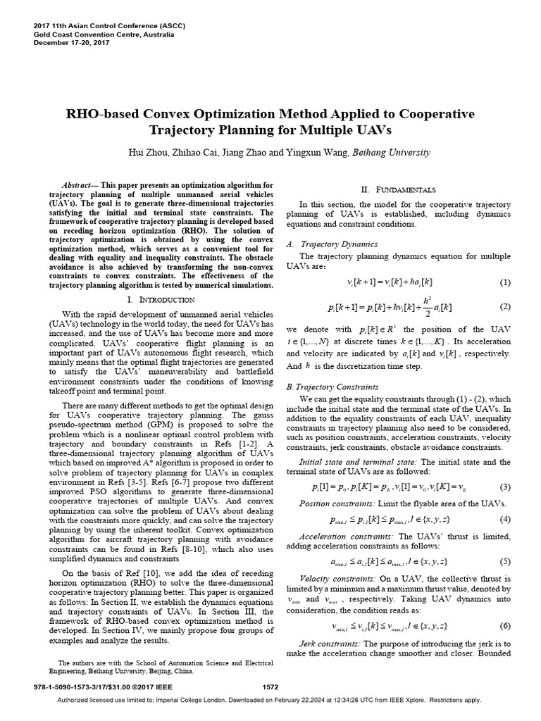 RHO-based Convex Optimization Method Applied To Cooperative | PDF | Mathematical Optimization ...