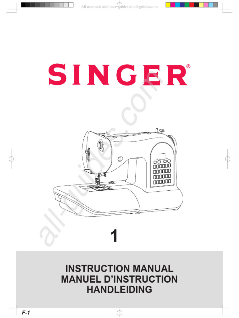 Singer 1 Sewing Machine Instruction Manual | PDF | Sewing Machine | Ac ...