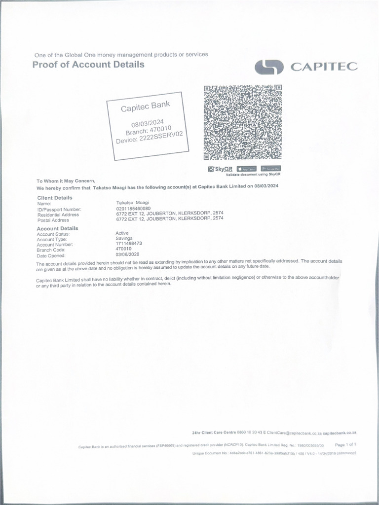 Bank Letter | PDF