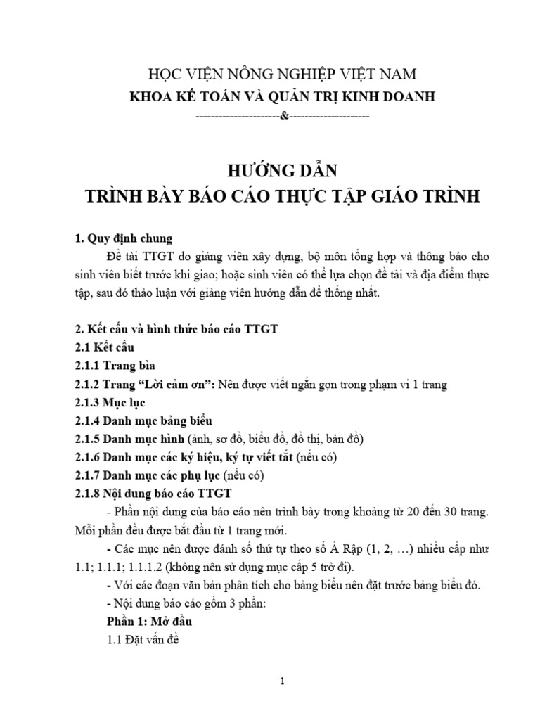 16 9 2020 Huong Dan Trinh Bay Bao Cao Thuc Tap Giao Trinh Dai Hoc | PDF