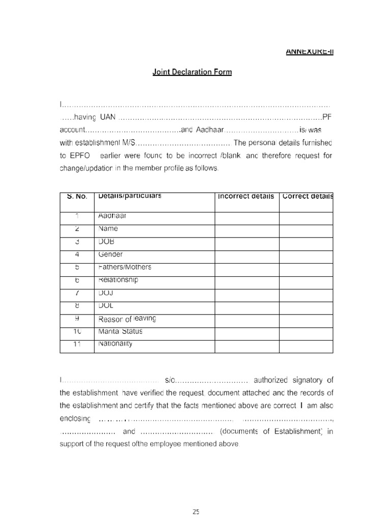Joint Declaration Template New - 01 | PDF