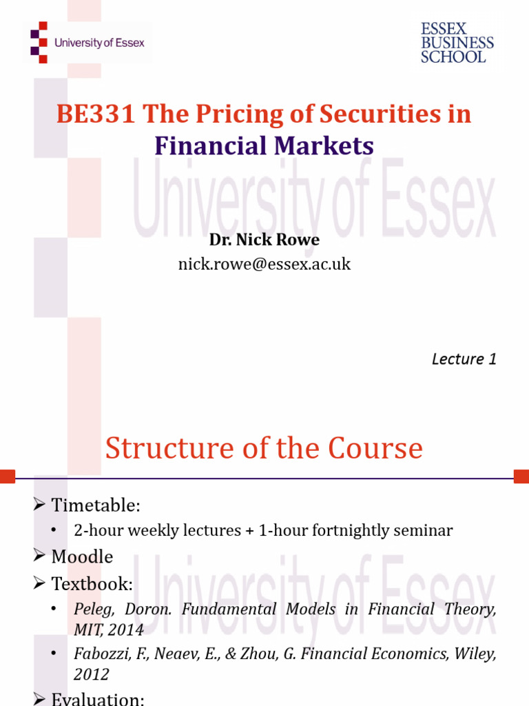BE331 - Lecture 1 Slides | PDF | Utility | Consumption (Economics)