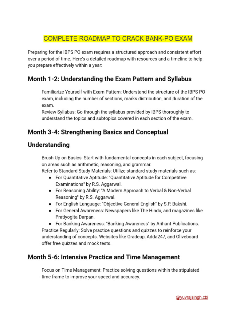 IBPS PO Roadmap 2024 | PDF | Reason | Arithmetic