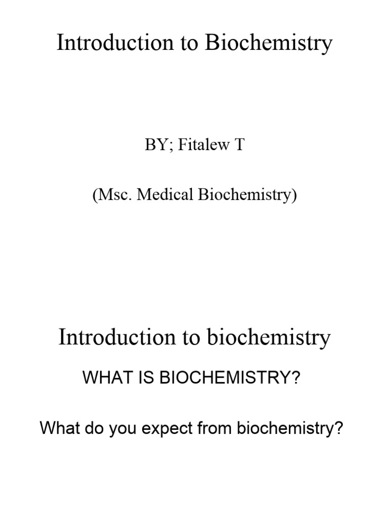 Introduction To Biochemistry | PDF | Metabolism | Metabolic Pathway