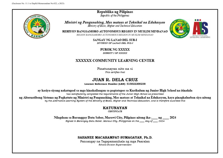 CLC Based ALS EL (GRADE-6) CERTIFICATE | PDF