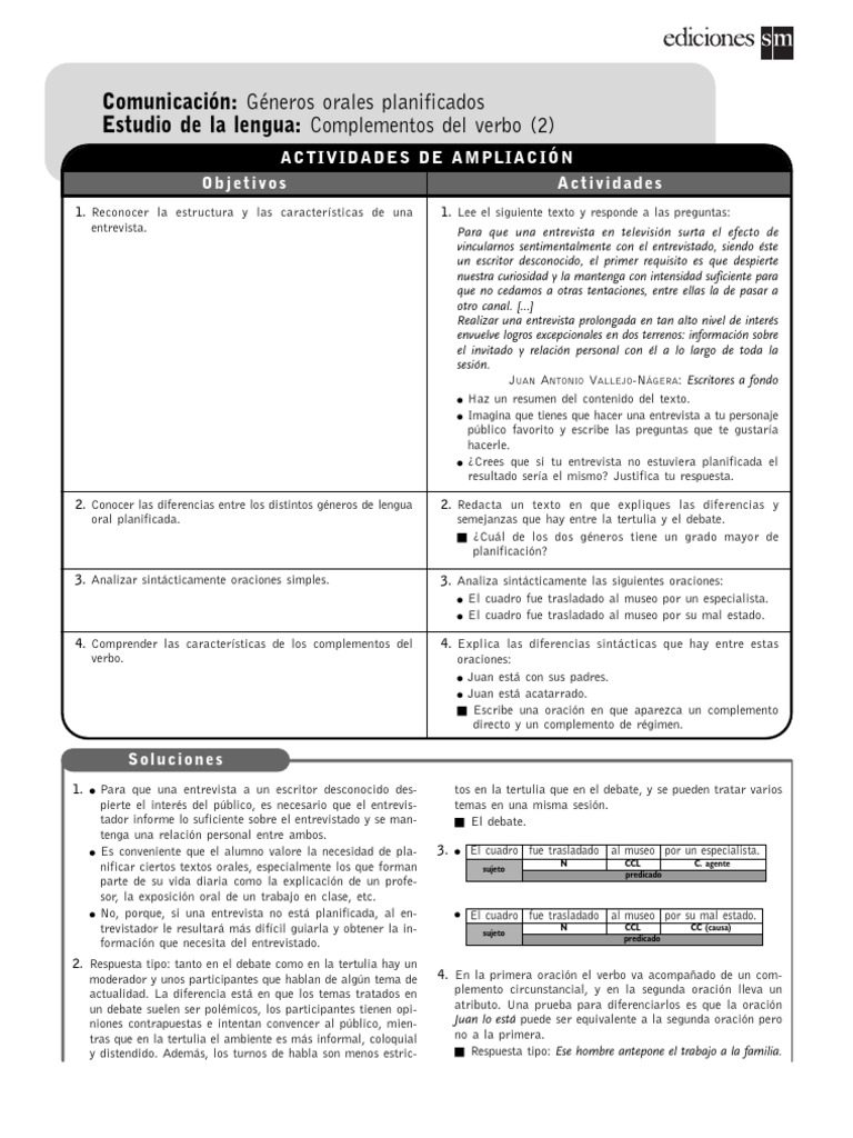 BA LE Amp Leng Cast y Lit 1 Generos Orales Planificados | PDF ...