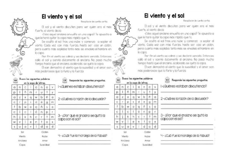 Cuento El Viento y El Sol | PDF