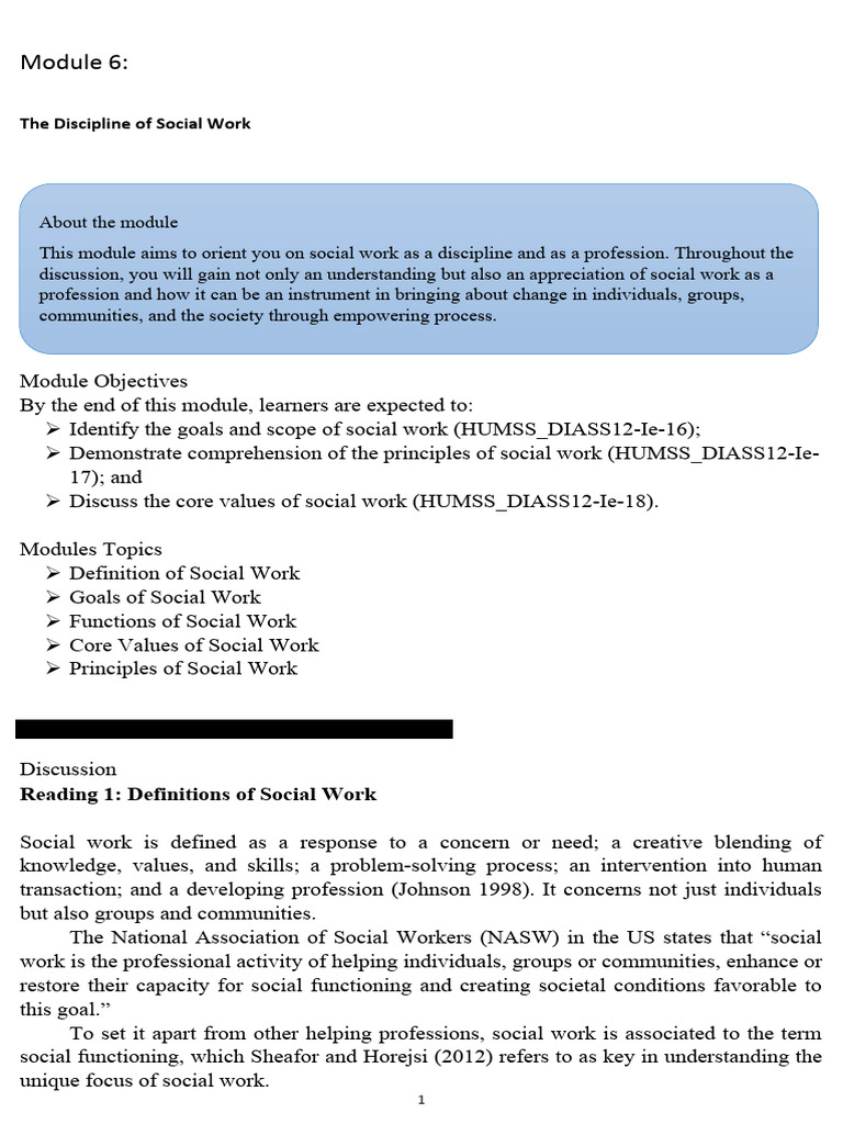Module 6 Printable | PDF | Social Work | Social Justice