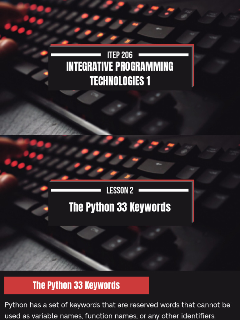ITEP 206 Lesson 2 | PDF | Anonymous Function | Control Flow