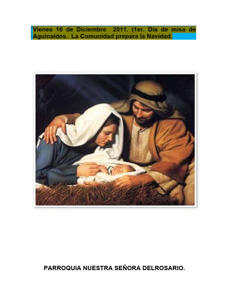 Misas de Aguinaldos 2011. | PDF | María, madre de Jesús | eucaristía