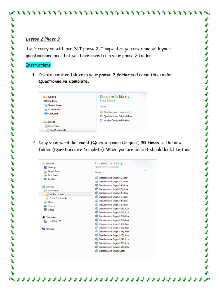 Lesson 2 Phase 2 Complete Questionnaire | PDF | Language Arts & Discipline