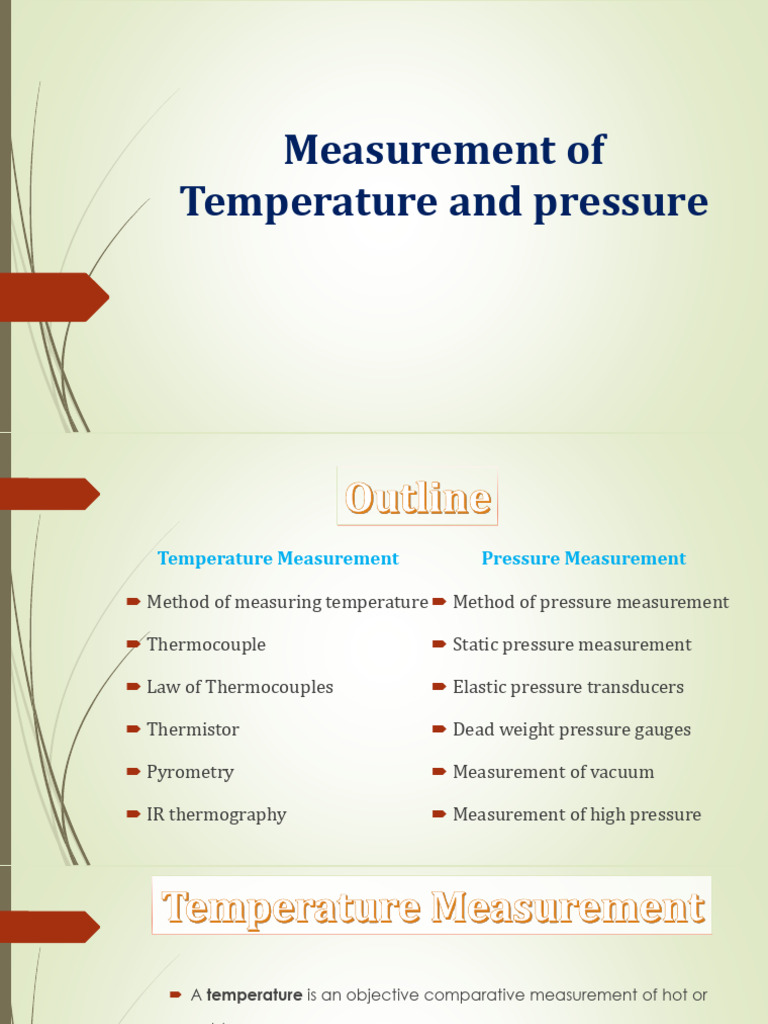 Module 4.2 Measurement of Temperature and Pressure | PDF | Pressure ...