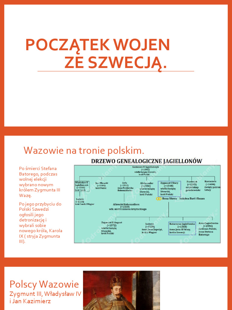 Wojny Polsko - Szwedzkie Cz. I | PDF