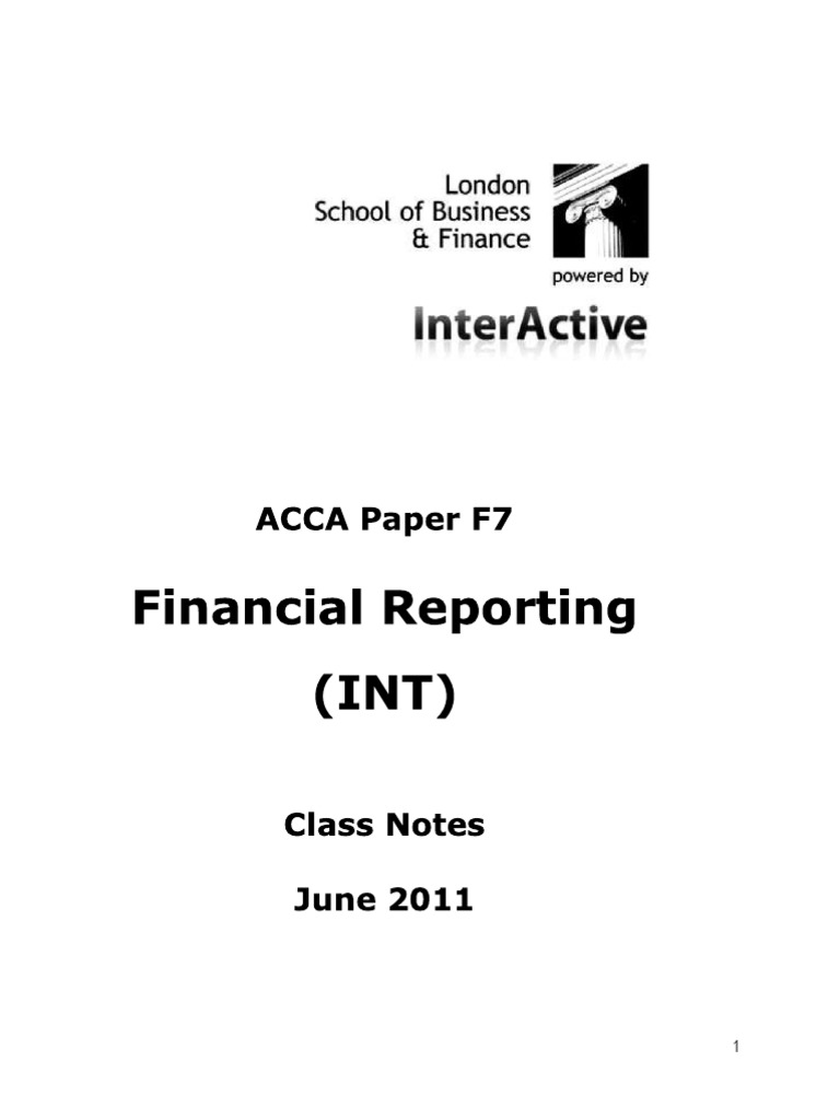 ACCA F7 Notes | PDF | Computers