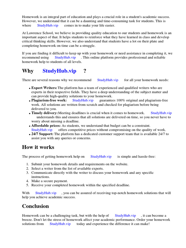 Homework Wiki Lawrence School | PDF | Homework | Curriculum