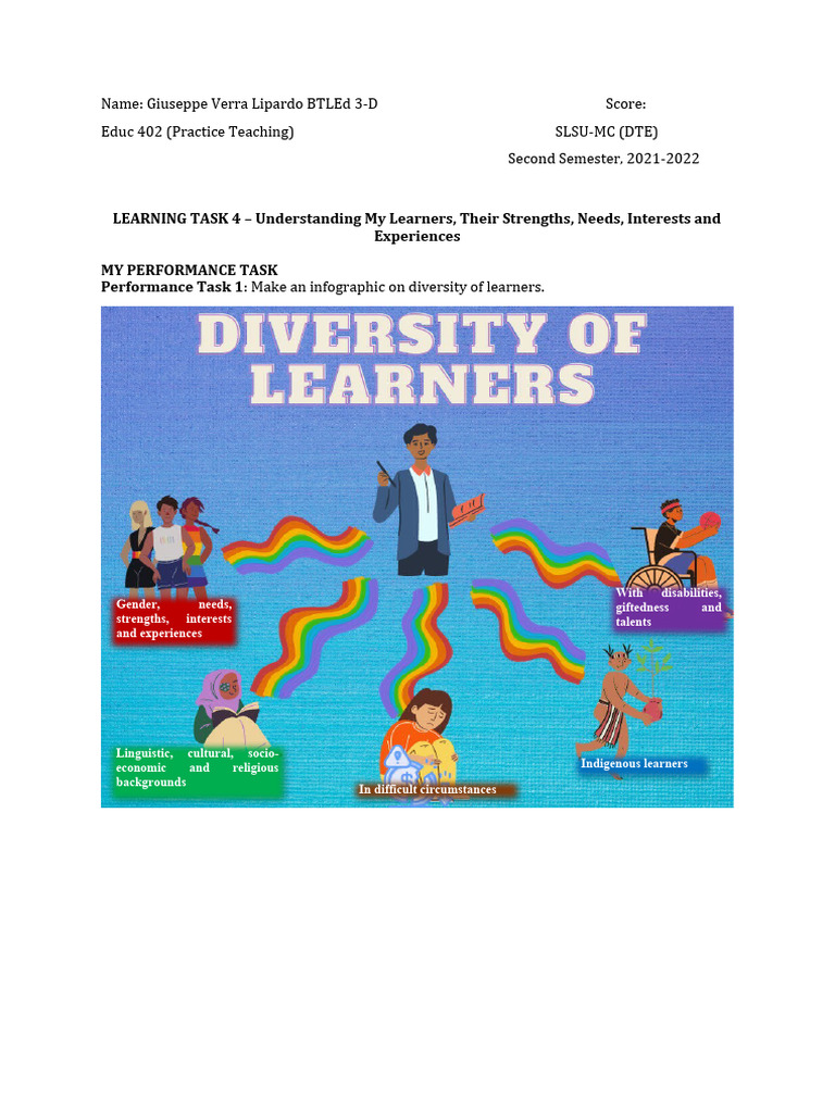 Understanding Learner Diversity | PDF | Learning | Learning Styles