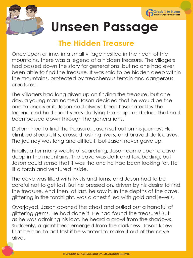 Unseen Passage - Hidden Treasure | PDF