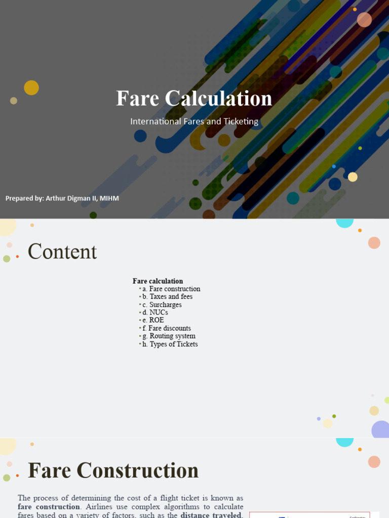 Fare Calculation | PDF | Fee | Airlines