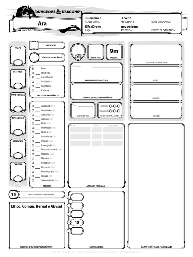 A ficha de Drow | PDF