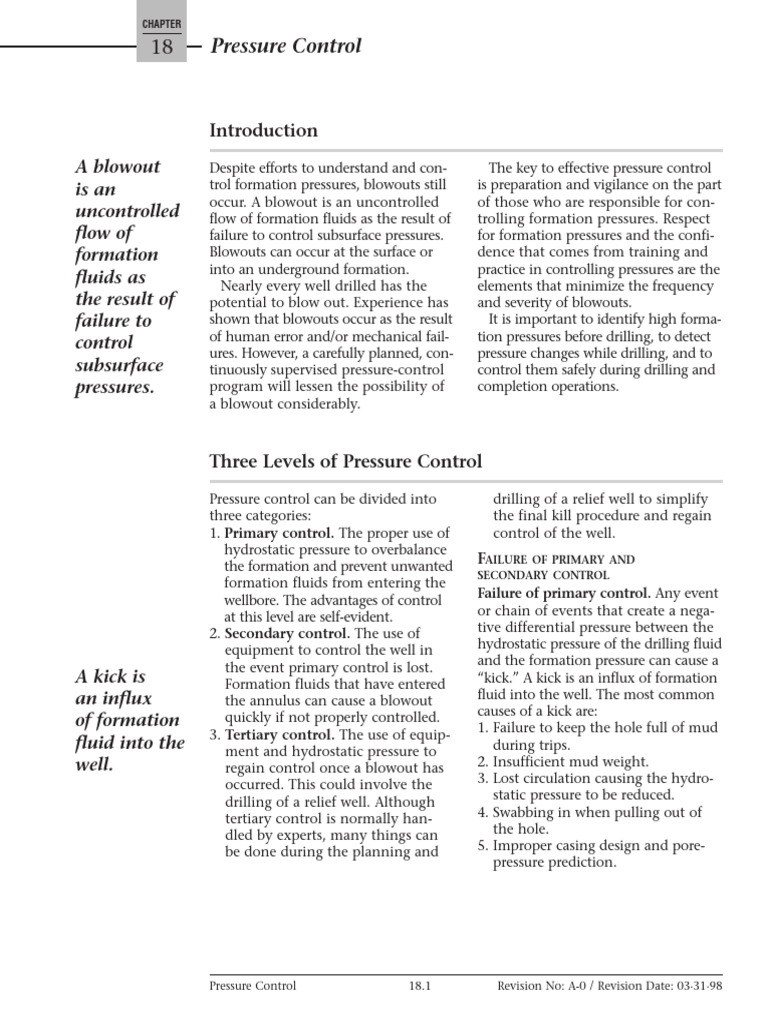 Chapter 18 | PDF | Blowout (Well Drilling) | Pressure