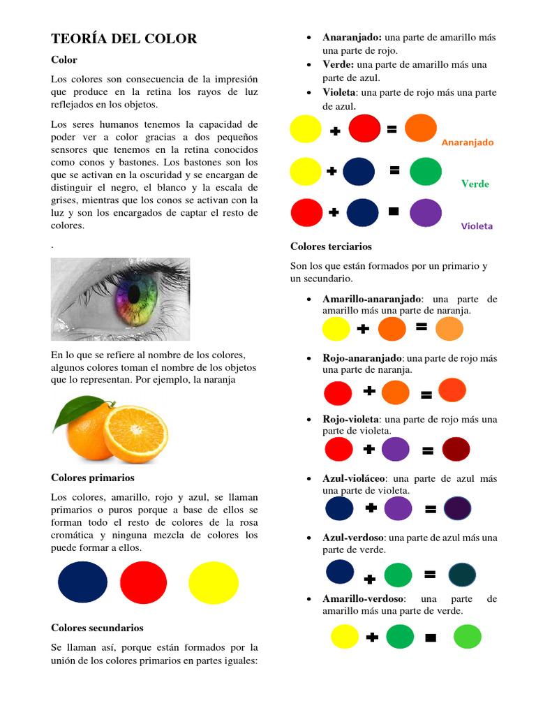 Teoría Del Color Ficha | PDF | Color | Amarillo